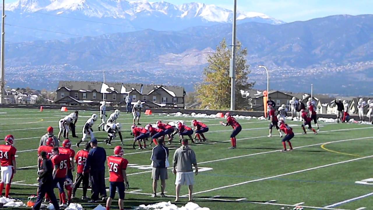 Andrew Reding, QB (#9): Liberty JV (red) vs Palmer 27 Colorado Springs ...