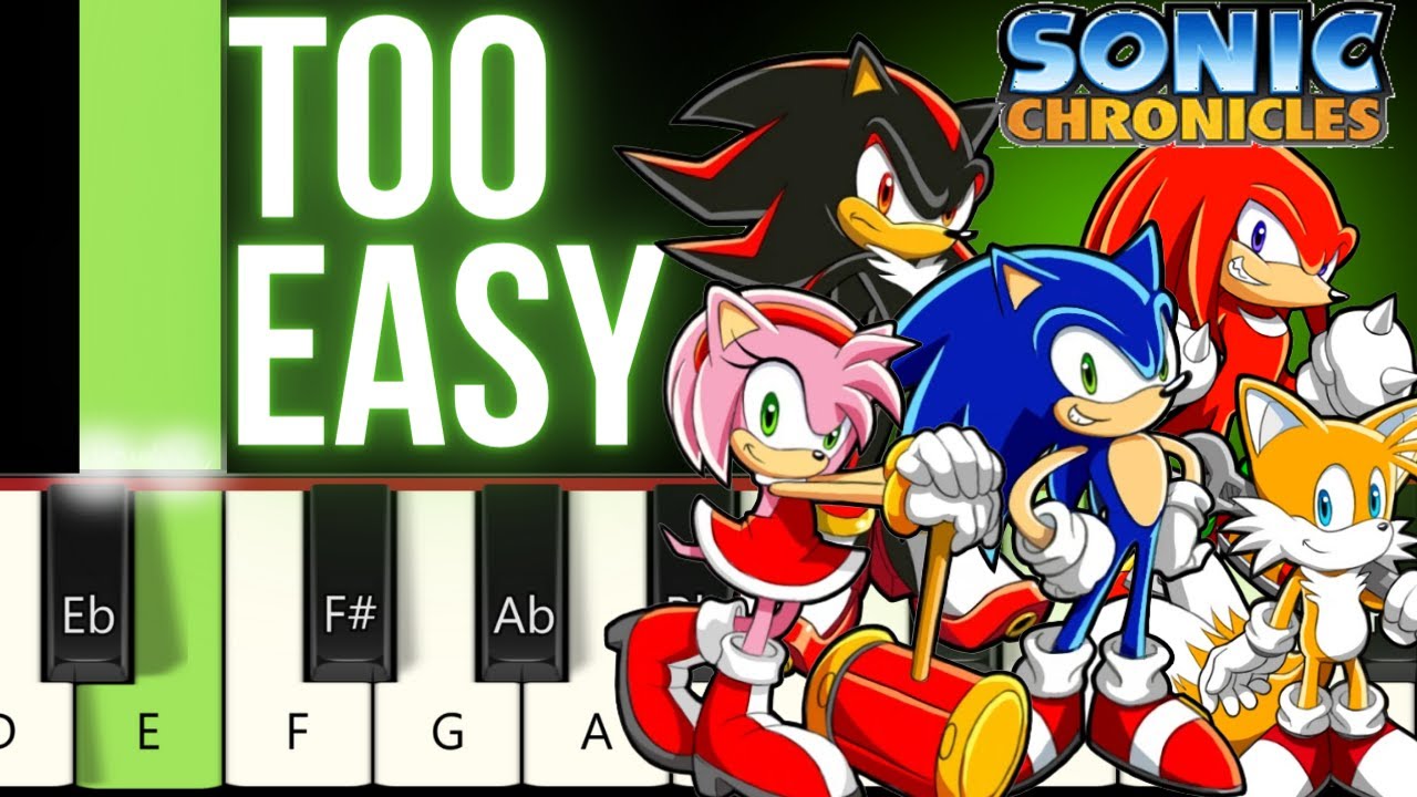 Sonic Chronicles Menu Theme - EASY Piano tutorial (Very Beautiful Song ...