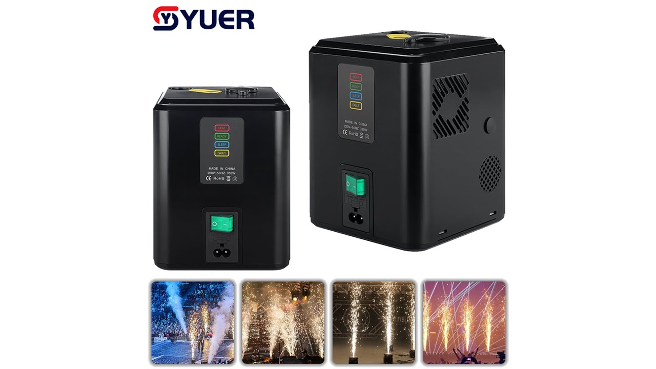 YUER™ MINI 350W Cold Spark Firework Machine Wireless Remote Control ...
