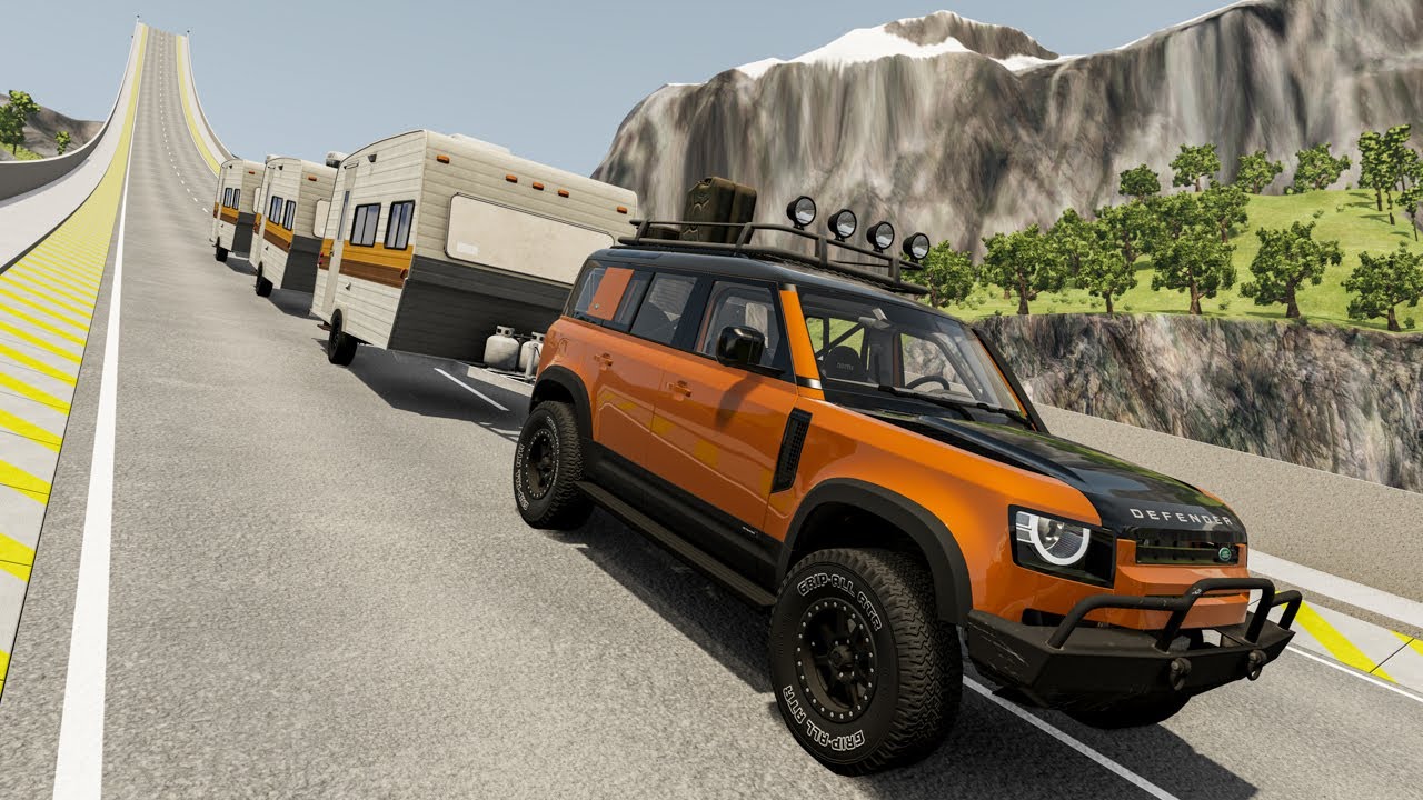 Mega Ramp Jump Car Jump Arena Map - BeamNG Drive - YouTube