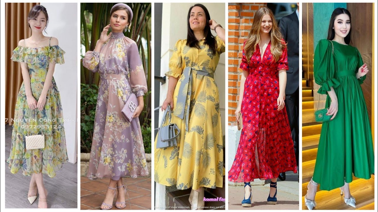 Top Stylish Trending Frocks Designs/Women Floral Dress Designs /Hem ...