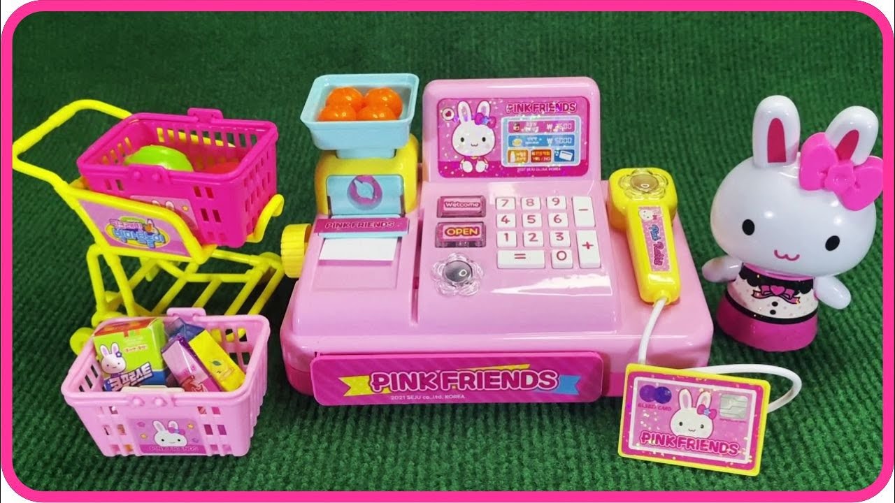 8 Minutes Satisfying with Unboxing Cute Pink Cash Register Set ASMR (No ...