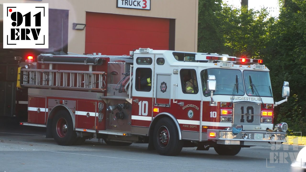 Manchester Fire Trucks Responding | Engine 10 and Ex-Truck 1 - YouTube