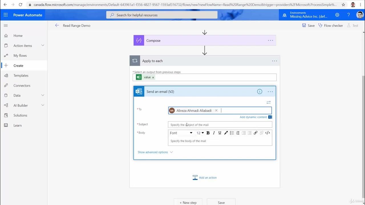 Creating a table inside Microsoft Excel and reading the content | Power ...