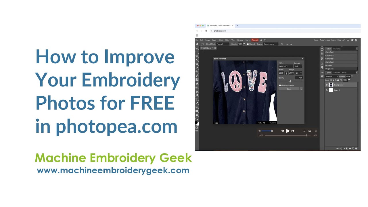 How to improve your photos of your embroidered work using the FREE web ...