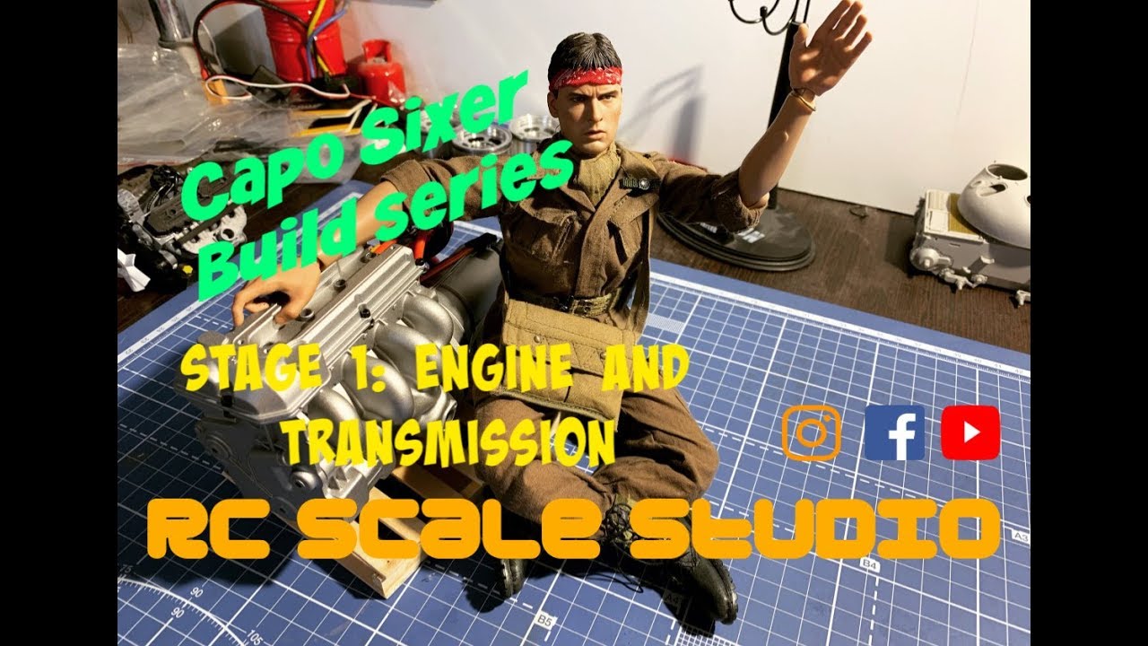 Rc Capo Samurai Sixer 1 1/6 scale kit build series : Engine assembling ...