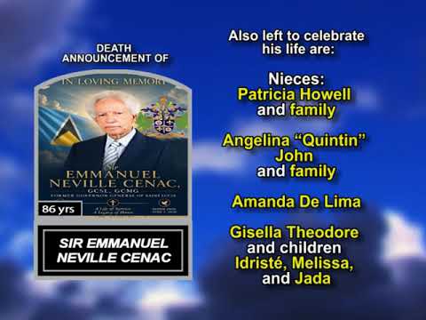 Emmanuel Neville Cenac ~ Long Obituary