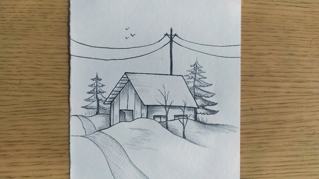 How to draw easy Scenery step by step / Scenery easy drawing #art - YouTube