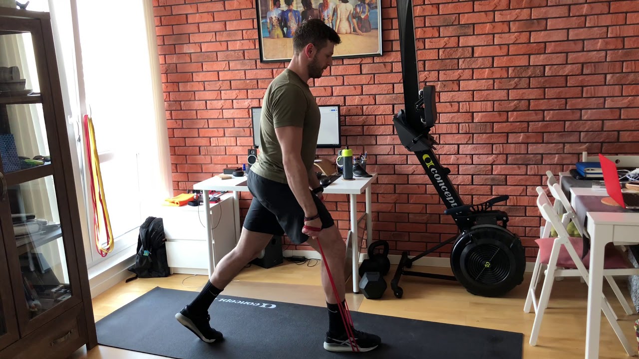 Split Squat + band - YouTube