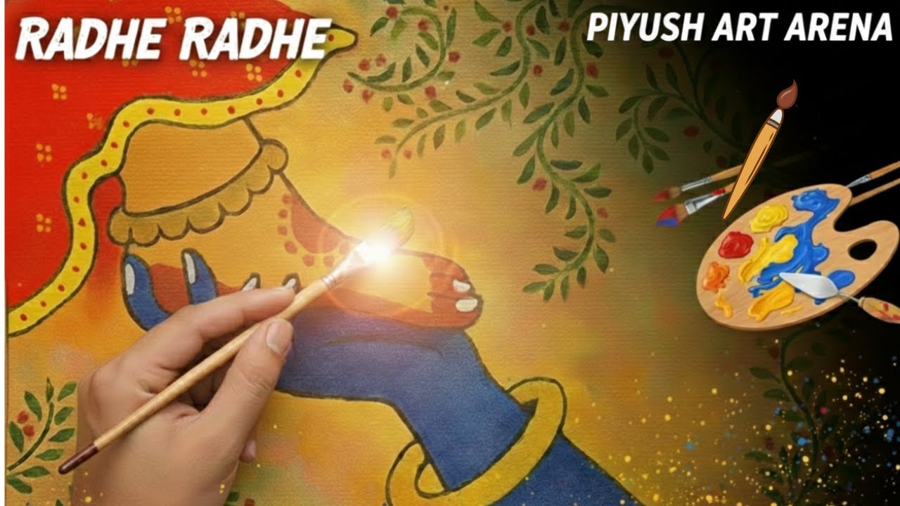 Radha Charan Artwork | Acrylic Painting of Radhakrishna - YouTube