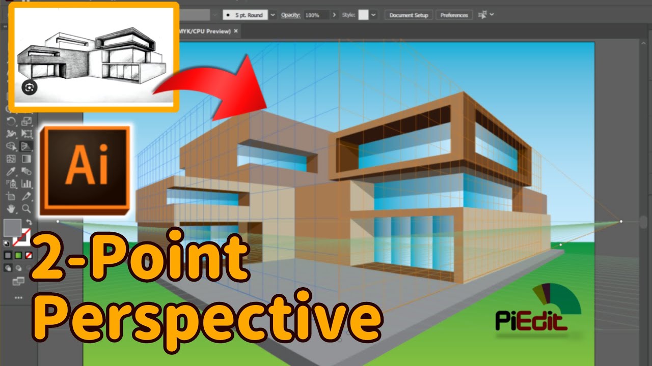 How to Draw a Modern House in 2-Perspective Using Adobe Illustrator ...