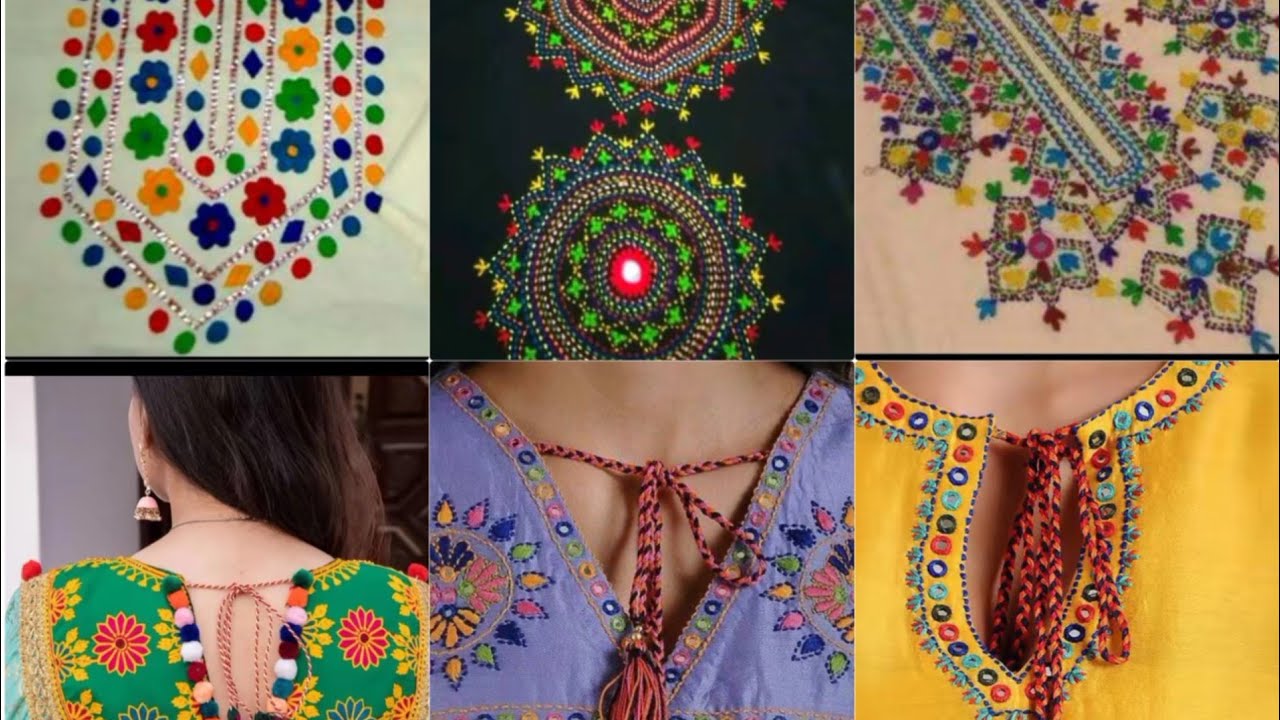 sindhi hand embroidered dress elegant and mirror work - YouTube