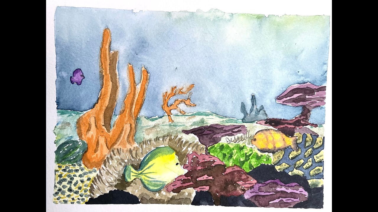 Under the sea in watercolor - YouTube