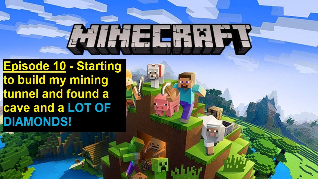 Minecraft - Episode 10 - Finding a LOT OF DIAMONDS! Building my first ...