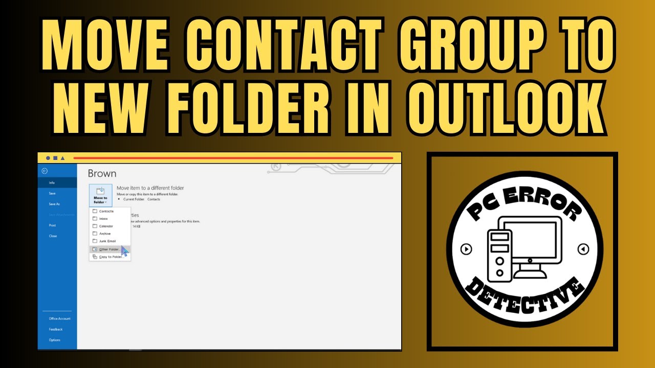 How to Move a Contact Group to a New Folder in Outlook - YouTube