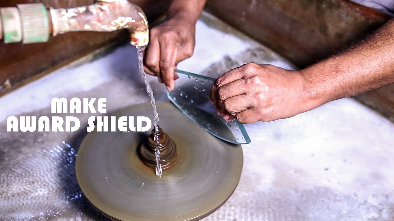 How To Make Glass Awarded Shield || Make Award Shield - YouTube
