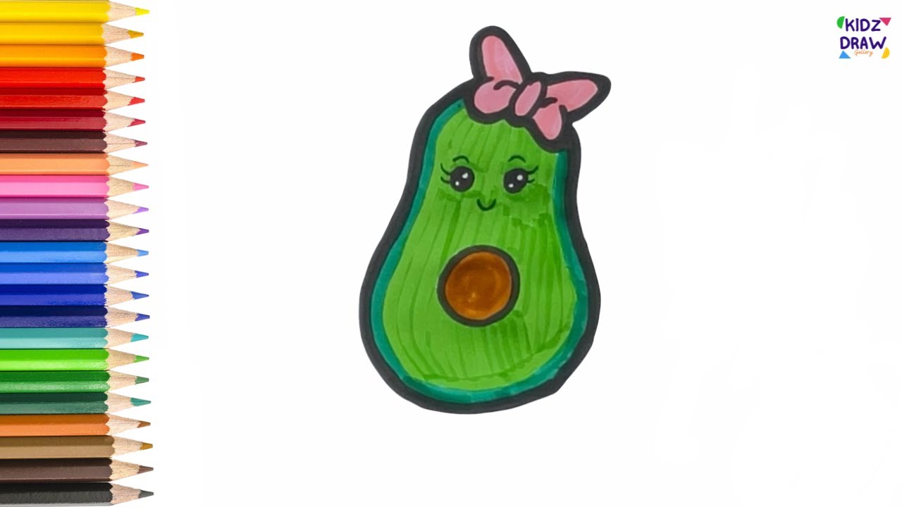 How to Draw an Avocado | Easy Fruit Drawing for Kids | Step by Step ...
