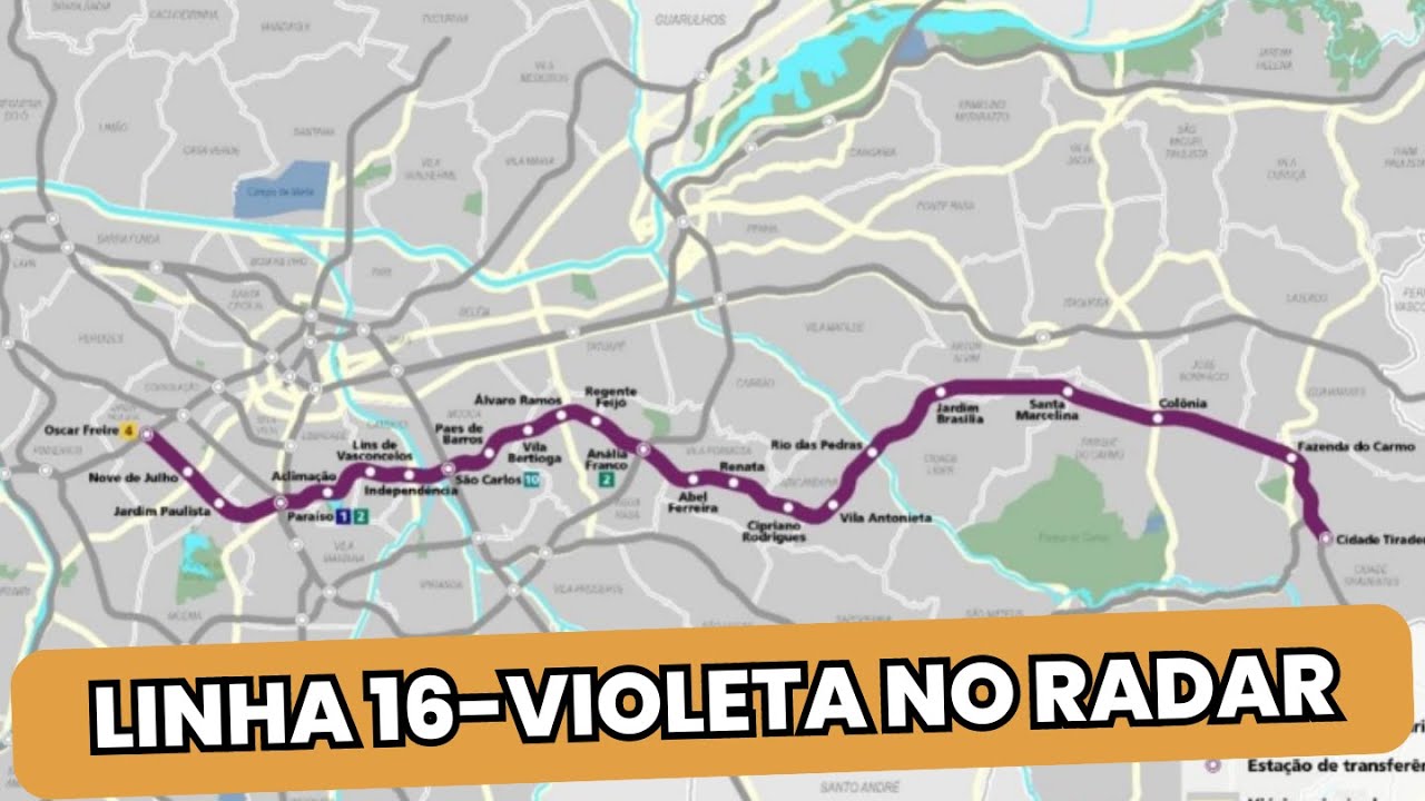 LINHA 16-VIOLETA (OSCAR FREIRE-CID-TIRADENTES) EM FASES - YouTube