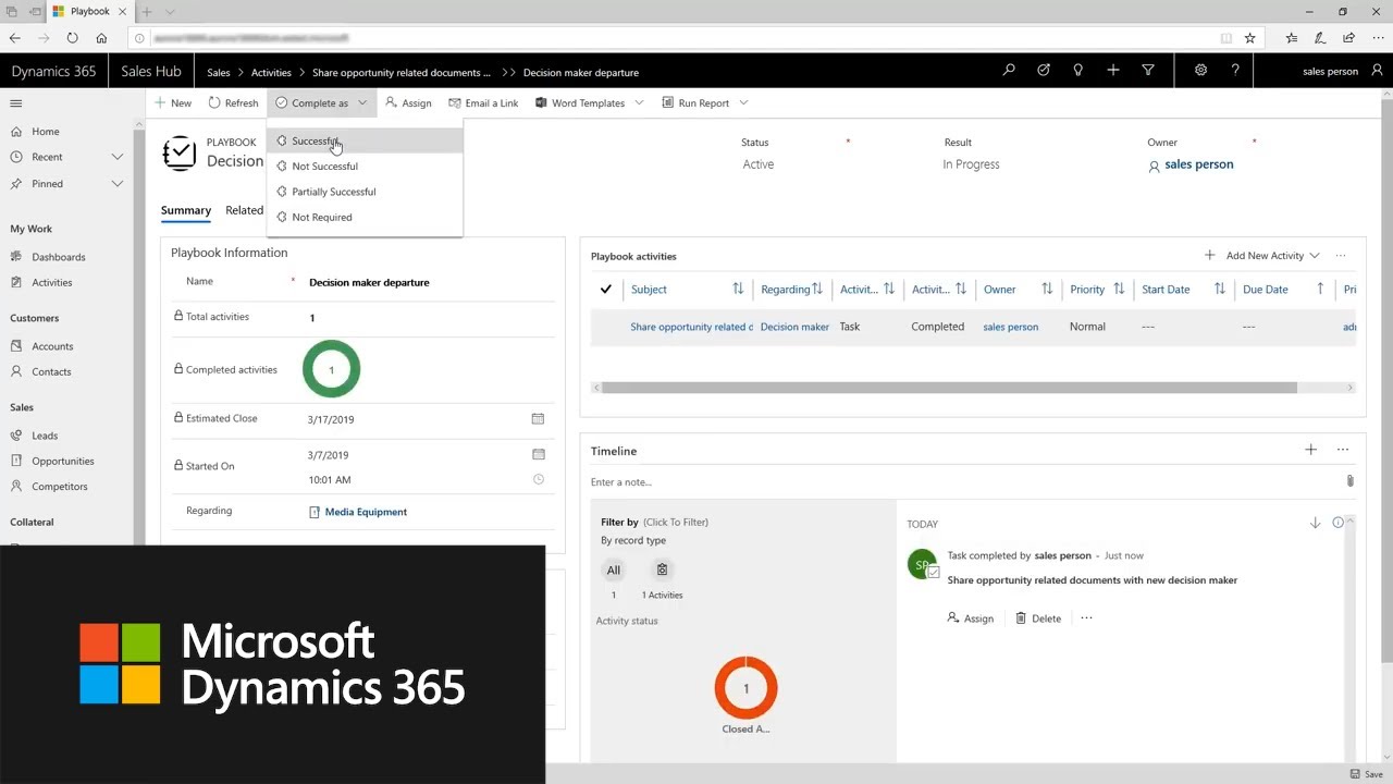 Guided selling using Playbooks in Dynamics 365 for Sales - YouTube