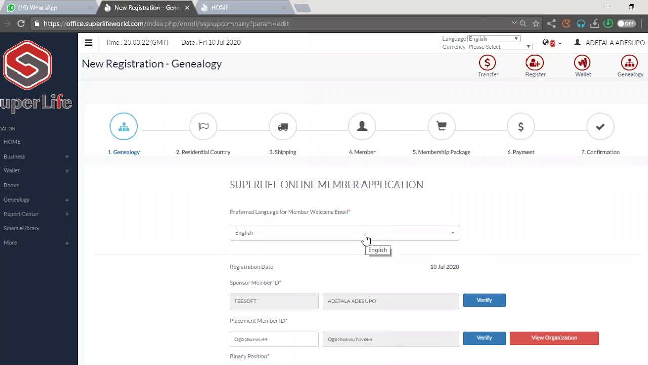 How to Register A new Partner in Superlife World by Taiwo Adefala - YouTube