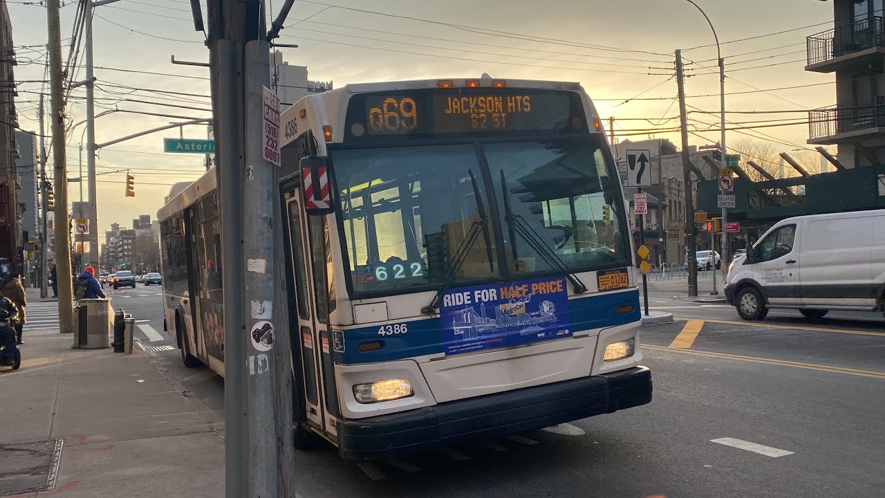 MTA Bus: Ex NYCT #4386 Q69 from 21st Street to 21st Street & Astoria ...