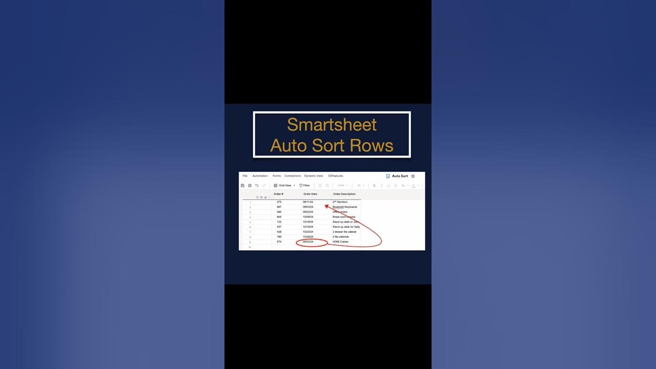 Smartsheet Auto Sort Rows! - YouTube