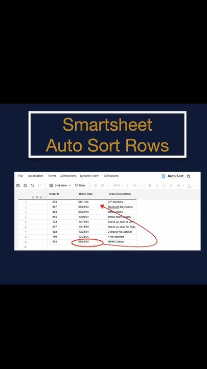 Smartsheet Auto Sort Rows! - YouTube