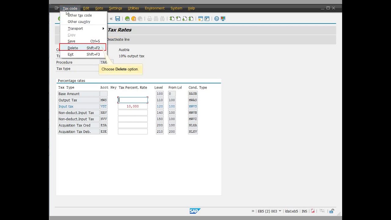 SAP MM: Incorrect tax code description in MM customizing - YouTube