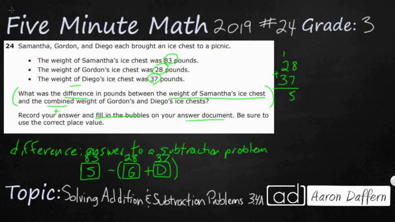3rd Grade STAAR Practice Solving Addition and Subtraction Problems (3 ...