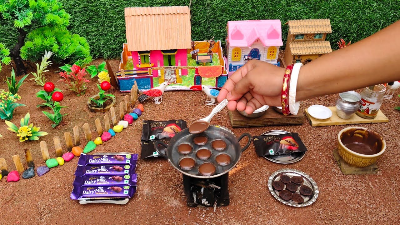 Miniature Dark fantasy Lava cake | Lava cake recipe | mini food | - YouTube