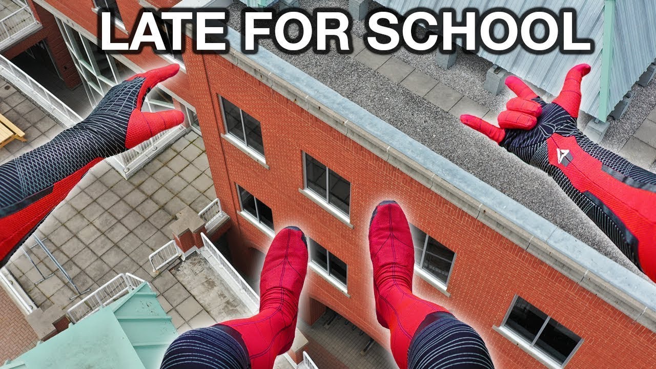 Spiderman Parkour POV - Late For School - YouTube