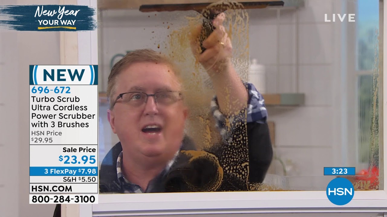 Turbo Scrub Ultra Cordless Power Scrubber with 3 Brushes - YouTube