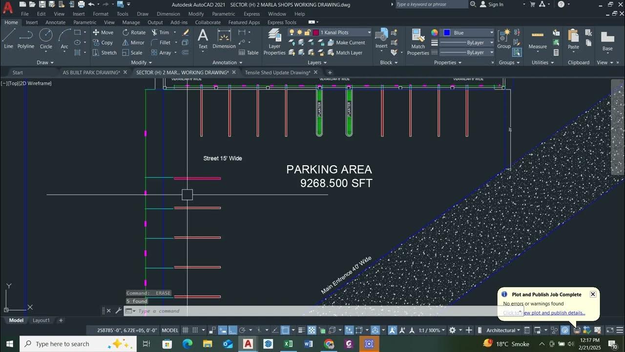 I will teach you how to make this built drawings in AutoCAD from scratch 2 marla folding shops ...