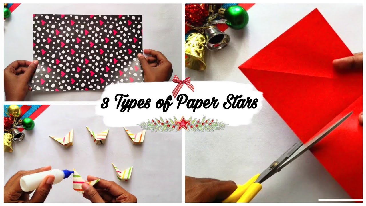 3 EASY Paper Stars | How To Make Christmas Star DIY Christmas ...