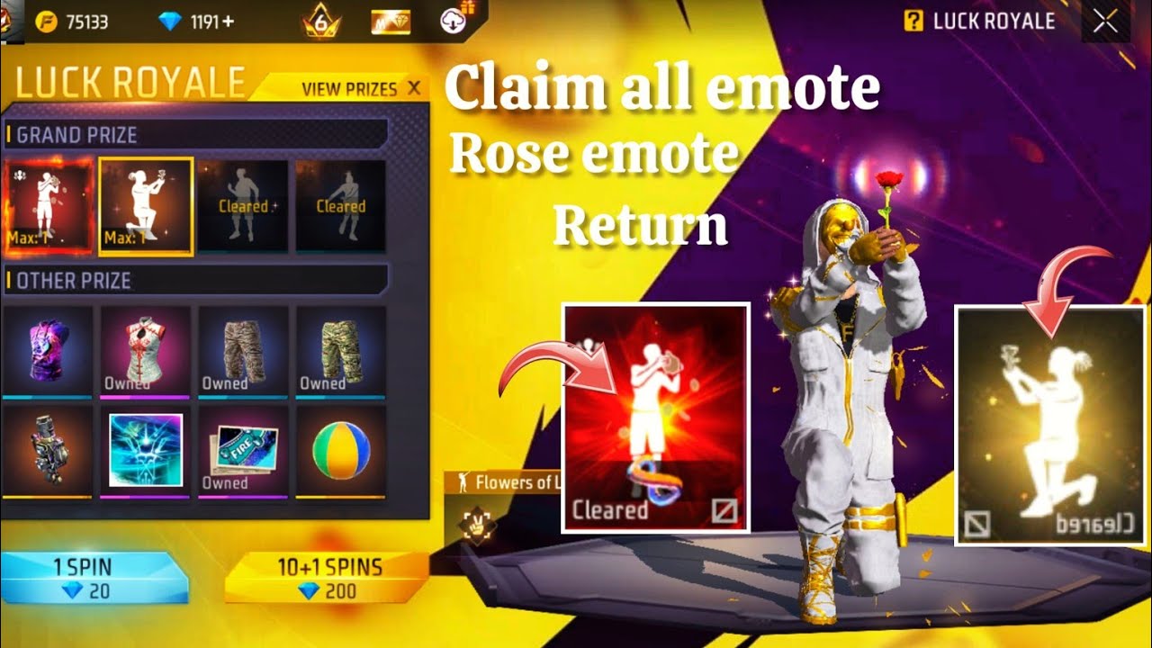 NEW LUCK ROYAL EVENT SPIN || FLOWERS OF LOVE || ROSE EMOTE & RAINING ...