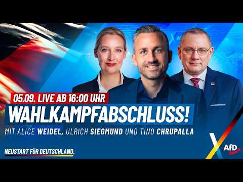 Wahlkampfabschluss in Magdeburg: Ulrich Siegmund, Alice Weidel und Tino Chrupalla live!