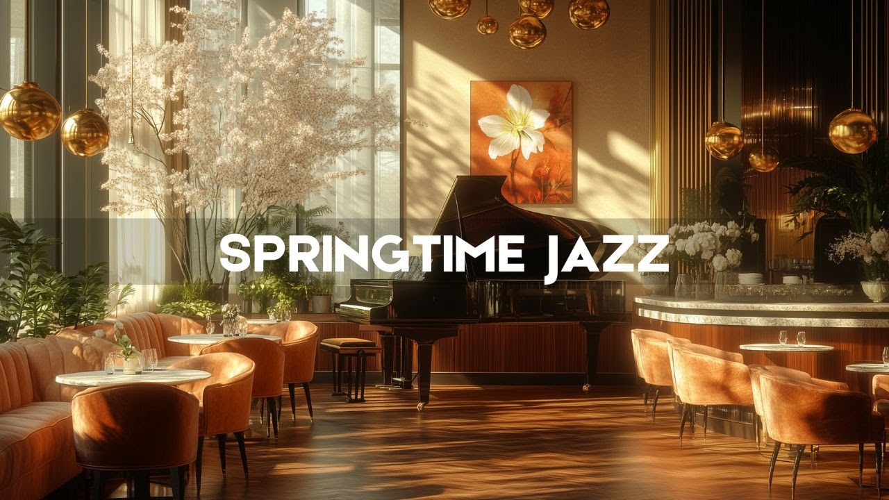 Springtime Jazz 🎹 Cozy Café Ambience | Relaxing & Elegant Music - YouTube