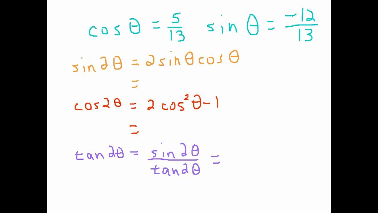 Trig Double Angle Identity Example 3 - YouTube