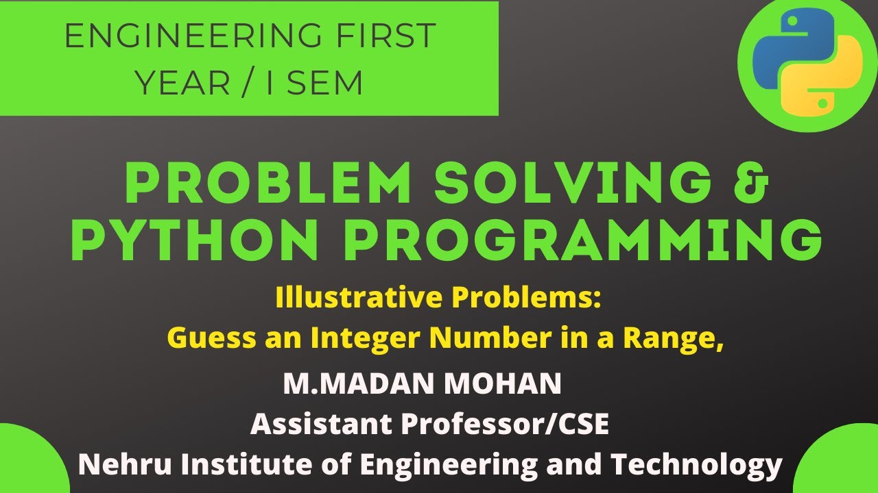 Ge8151 Guessanintegernumberinarange Unit1 Illustrative Problems Engineering 2017regulation