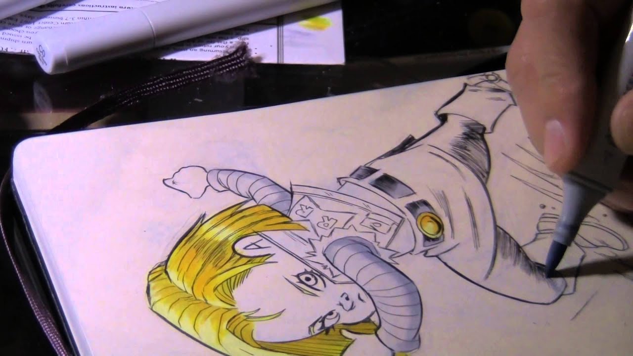 Drawing Stuff! Lil' Android 18 Sketch Process: 2. Coloring! - YouTube