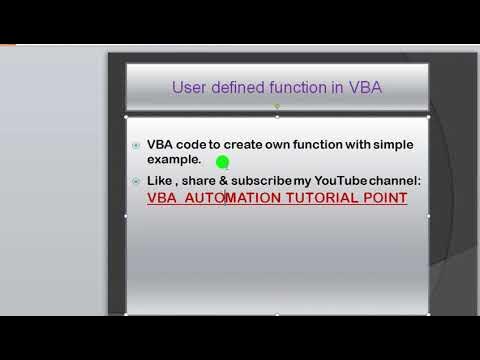 VBA code to create user defined function in Excel | User defined ...