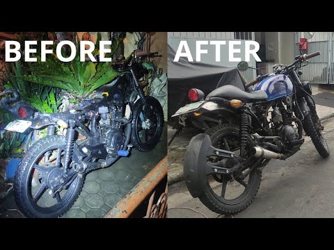 YBR 125 Budget Cafe Racer Build Timelapse - YouTube