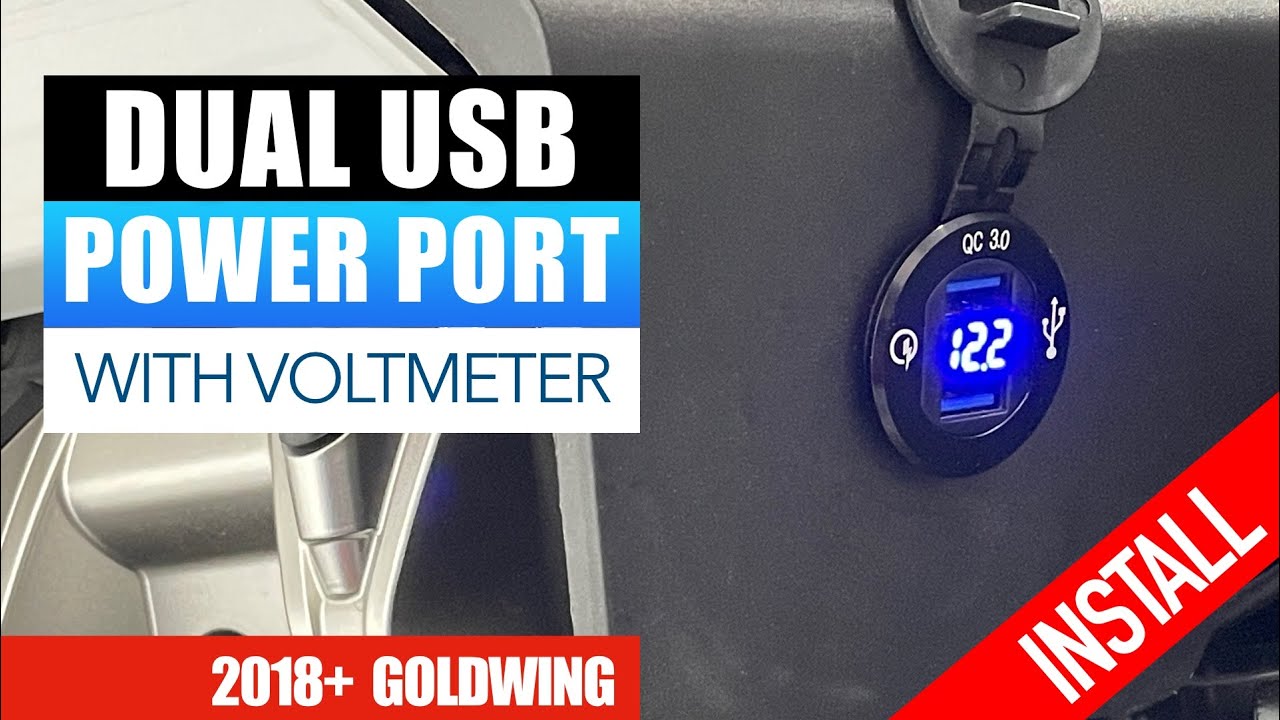 Install Dual-USB Power Port with Voltmeter | 2018+ Honda Goldwing ...