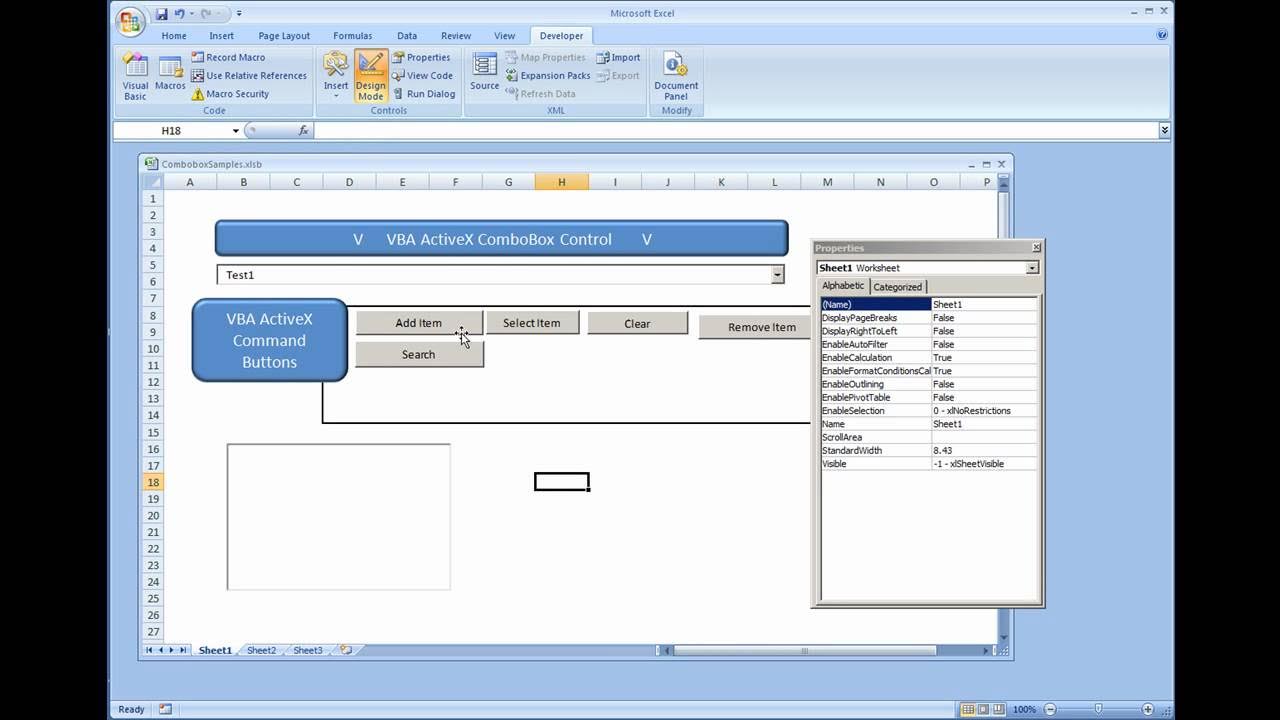Adding Listbox Control Adding Items and Added Two Option Buttons in Worksheet - YouTube