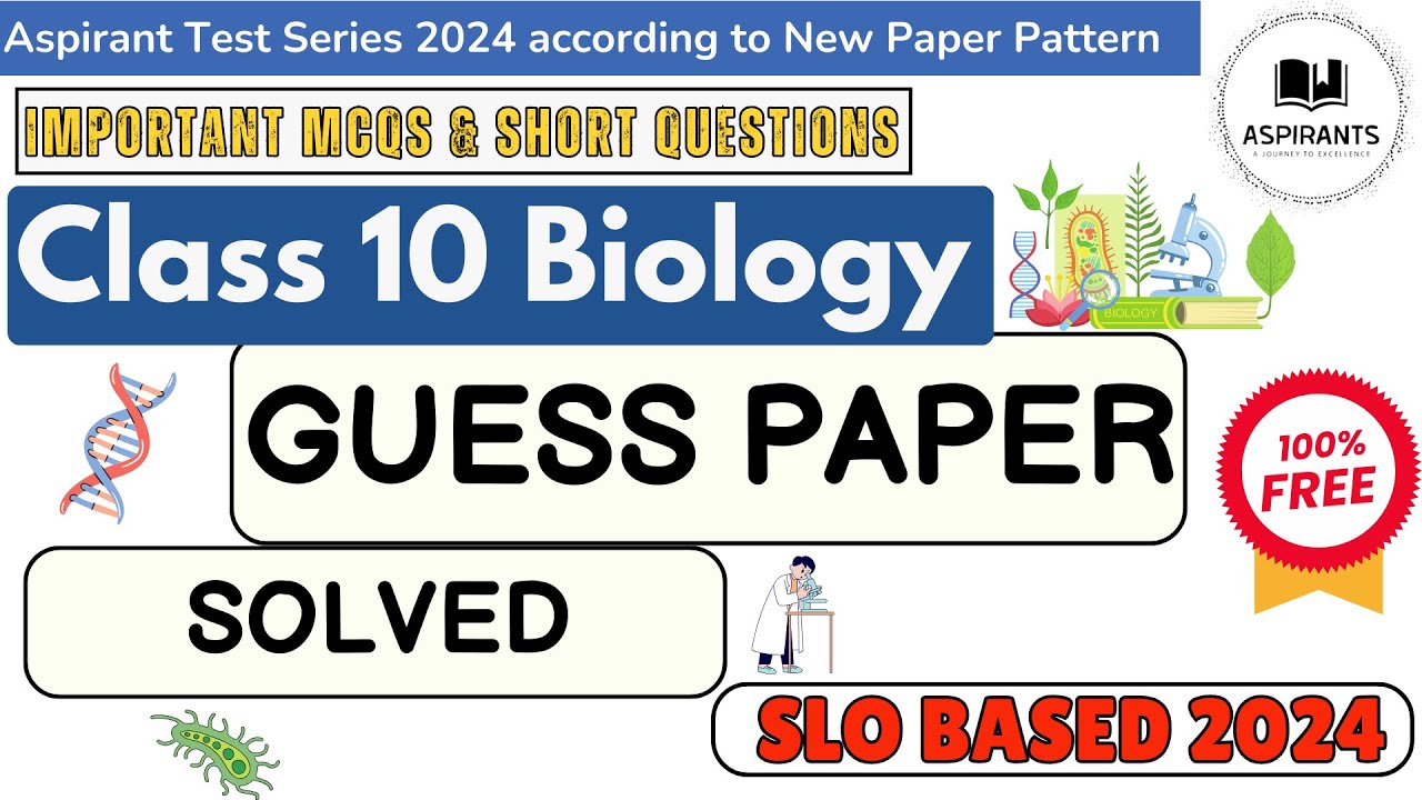 10th BIOLOGY| Model Paper 2024 | SCC-II 2024 Guess Paper | Class 10 New ...