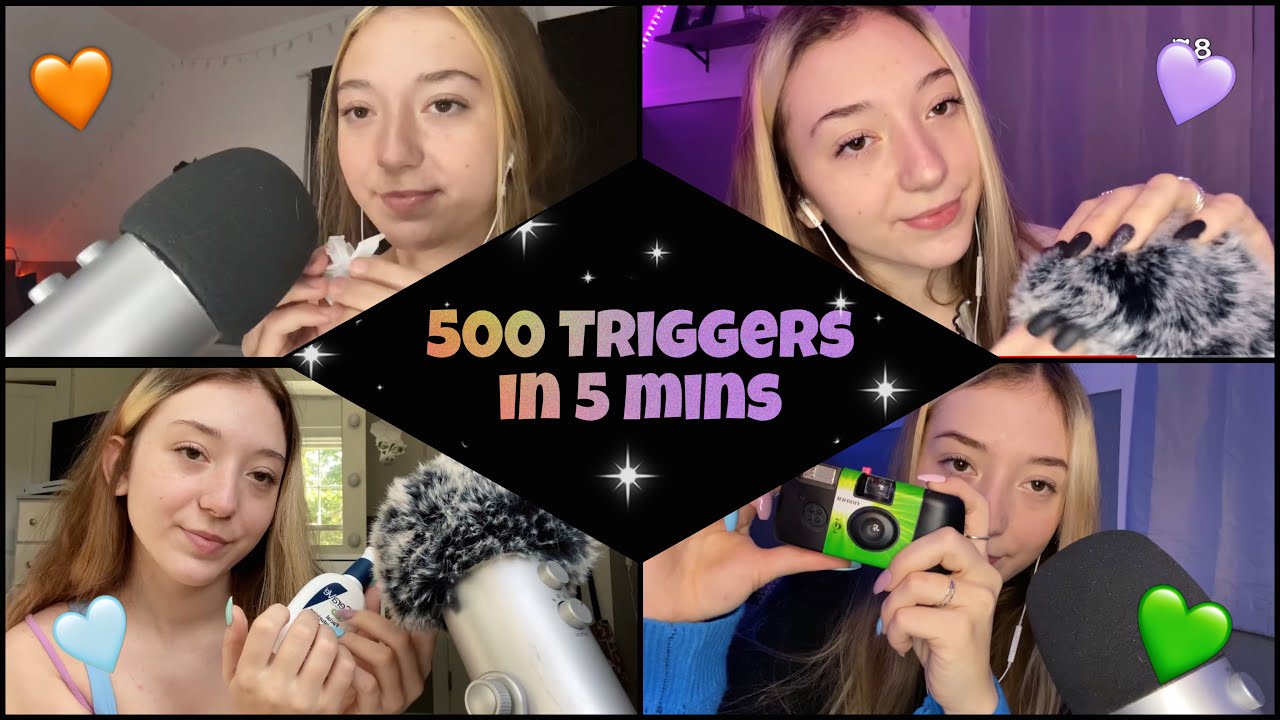 ASMR 500 TRIGGERS IN 5 MINS!! (compilation) - YouTube