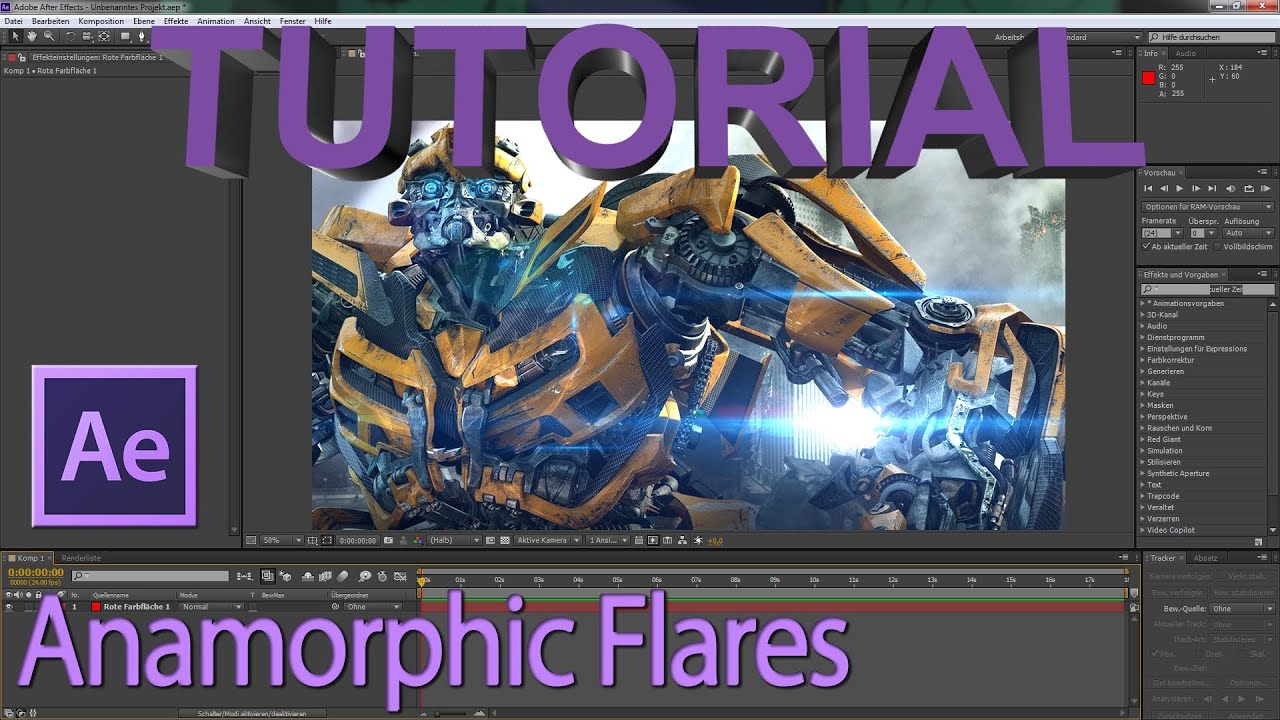 Anamorphic LensFlares TUTORIAL - After Effects [FULL HD] (Deutsch ...