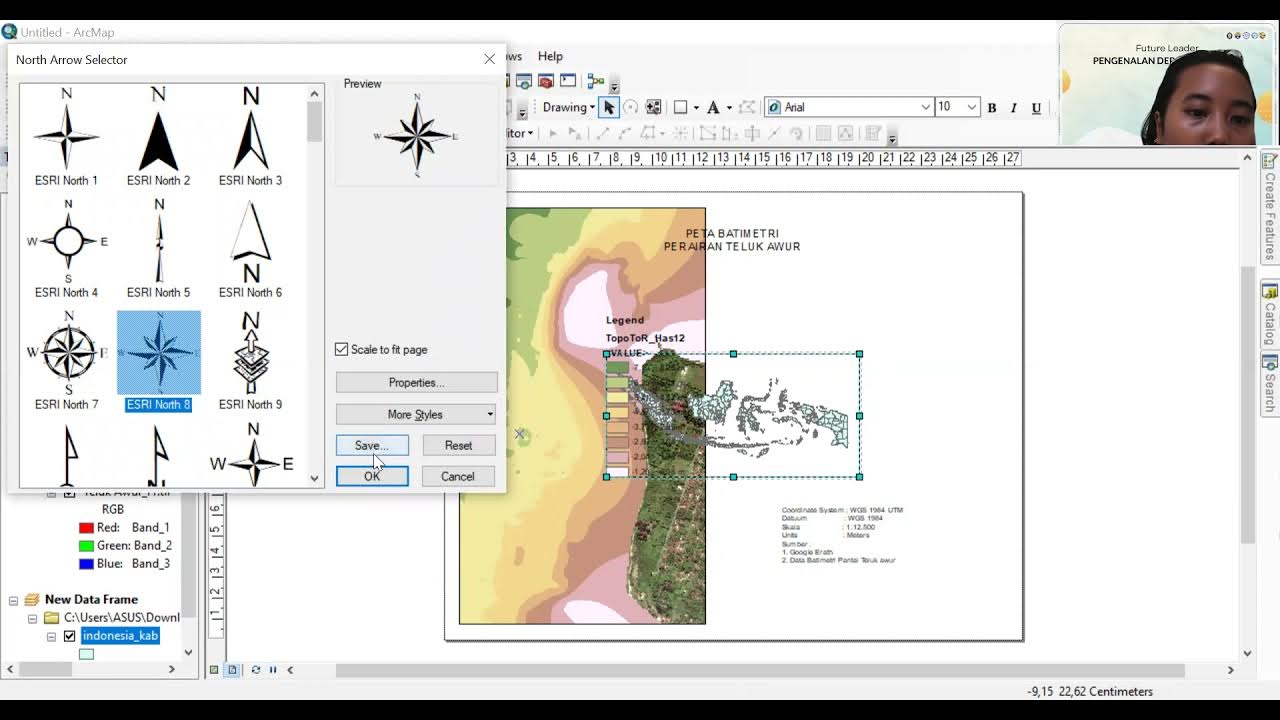 Peta Batimetri Perairan Teluk Awur Menggunakan ArcGis 10.8 | Nabila ...