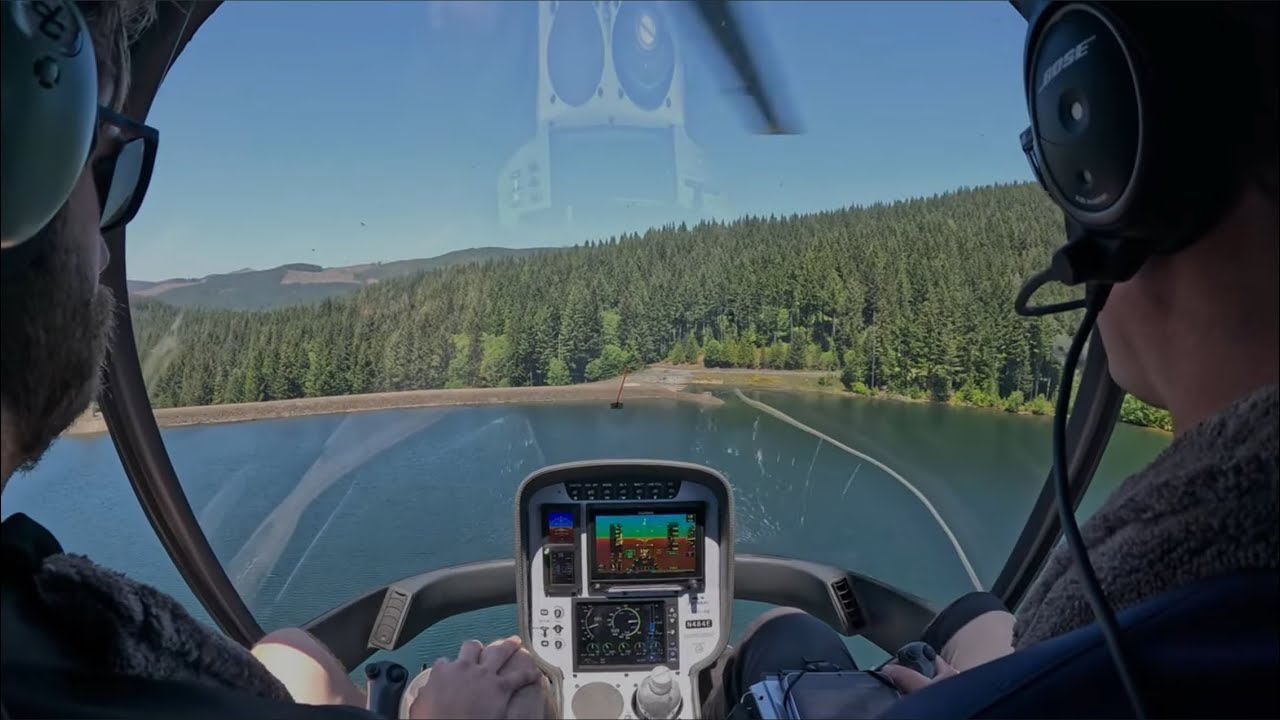 US Training Ep. 7 Part1 - Cabri G2 - Doors-Off Flight, Landing on a Dam ...