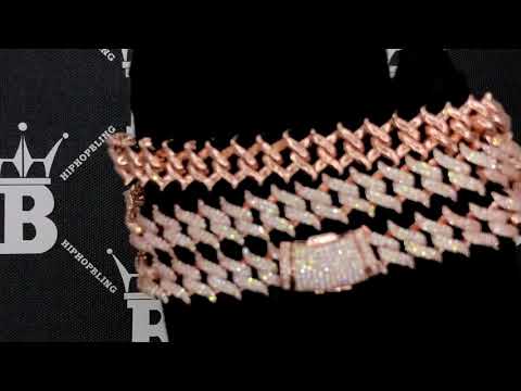 Bling Bling Rose Gold Spiked Cuban Hip Hop Chain | Iced Out Jewelry ...
